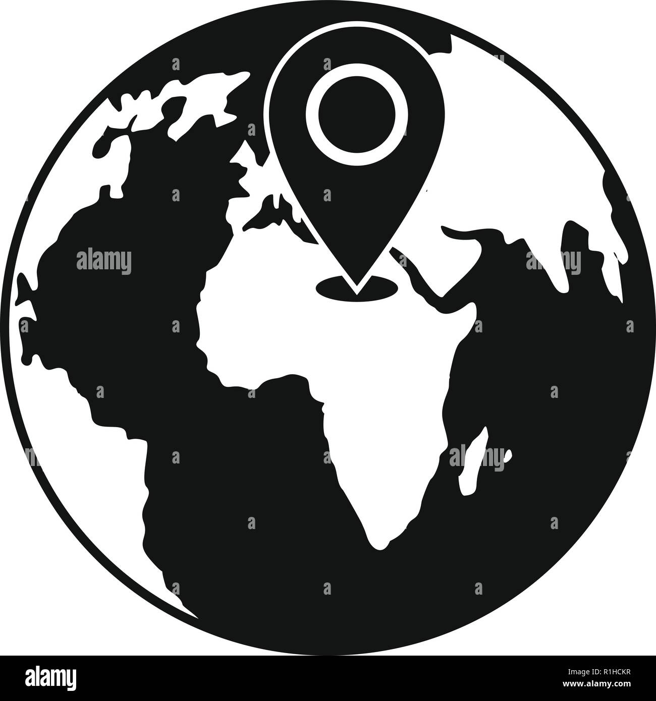 Earth navigation icon. Simple illustration of earth navigation vector ...