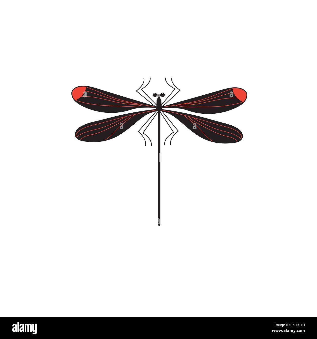 Vector symbol of isolated dragonfly sign on a white background Stock ...