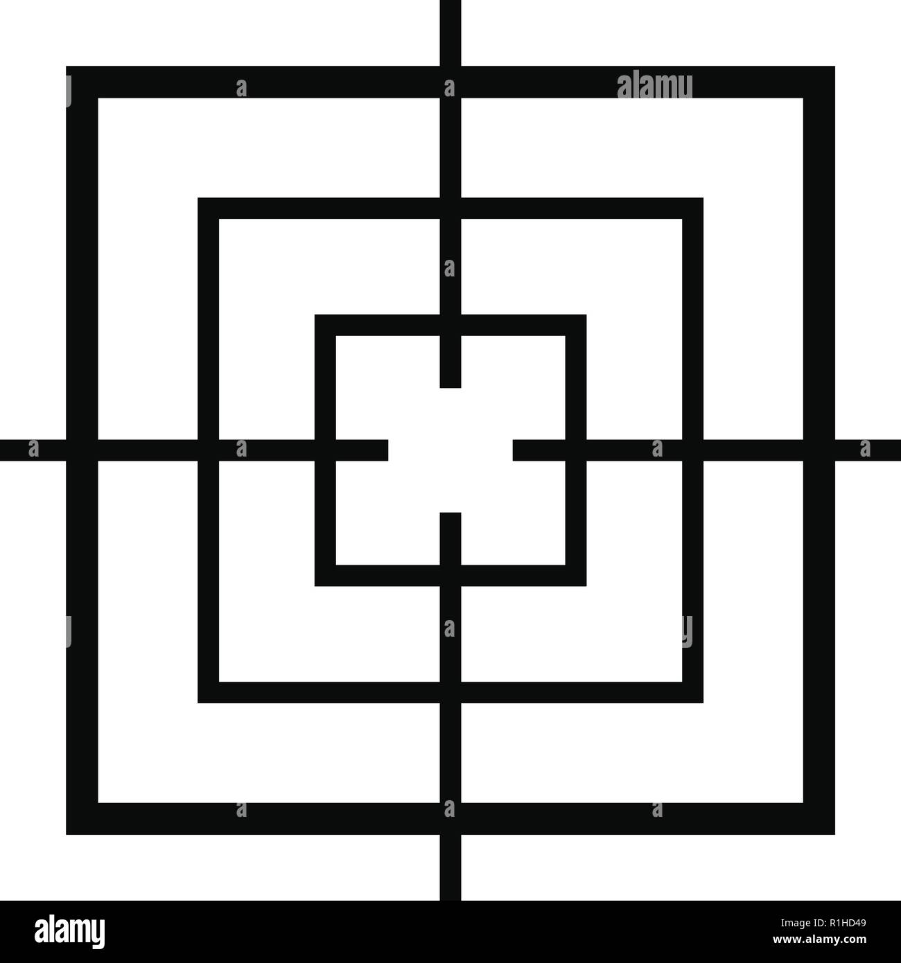 Square objective icon. Simple illustration of square objective vector ...