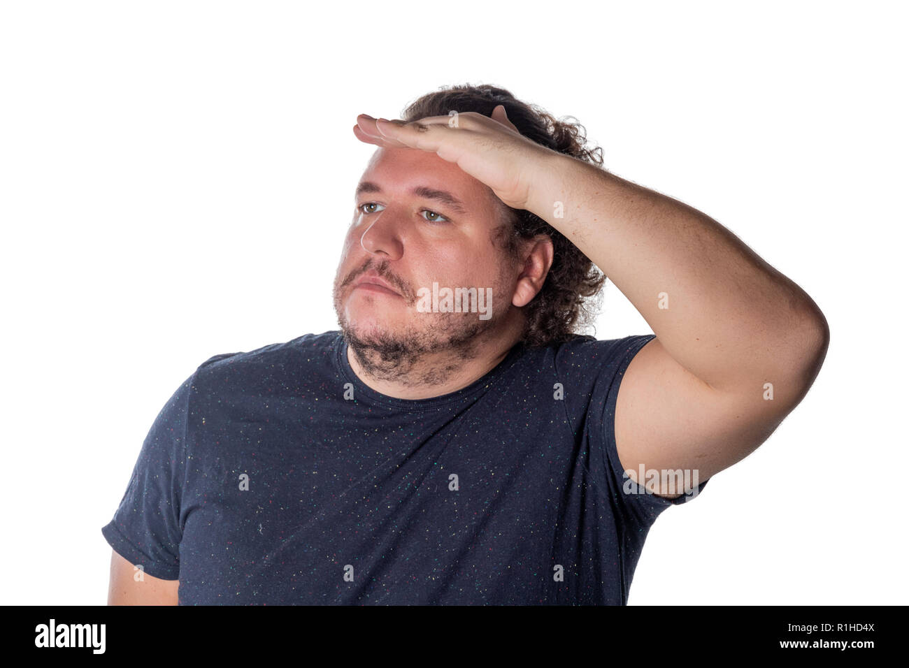Fat man side view hi-res stock photography and images - Alamy