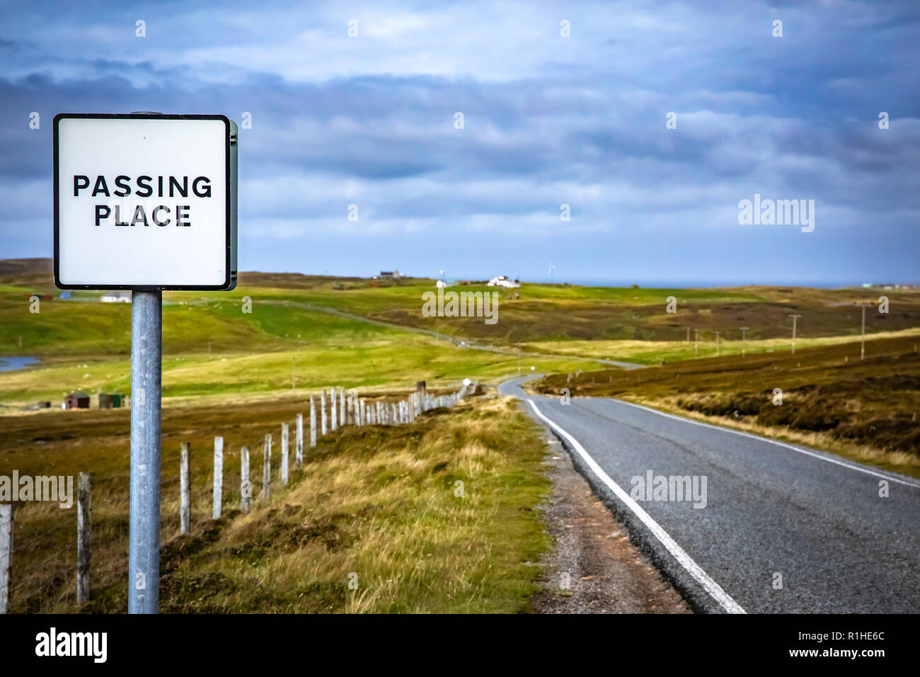Shetland island road sign hi-res stock photography and images - Alamy