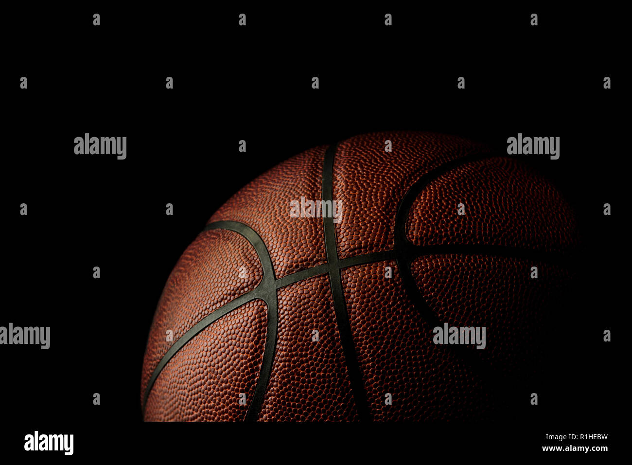 Composite Leather Basketball Isolated On Black Background With ...