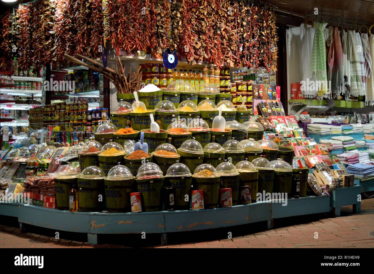 Turkish market stalls, fethiye Stock Photo - Alamy