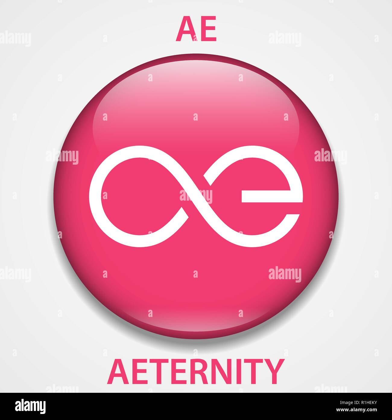Aeternity Coin cryptocurrency blockchain icon. Virtual electronic ...