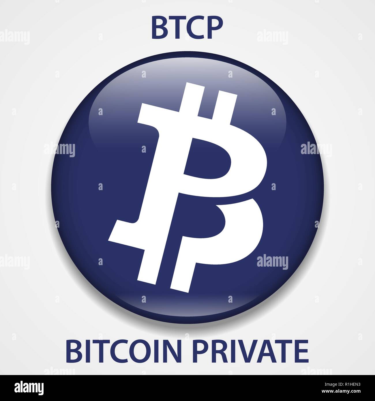 Bitcoin Private Coin cryptocurrency blockchain icon. Virtual electronic ...