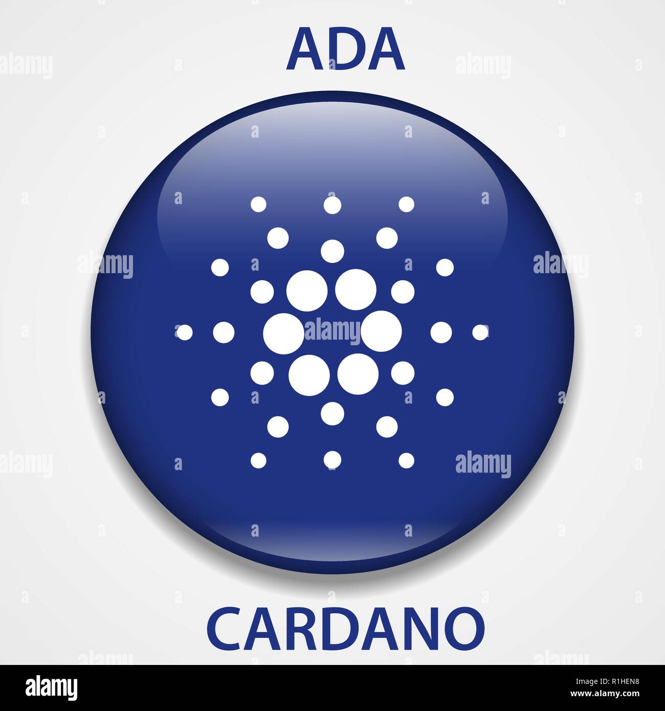 Cardano cryptocurrency blockchain icon. Virtual electronic, internet ... Cardano cryptocurrency blockchain icon. Virtual electronic, internet ...
