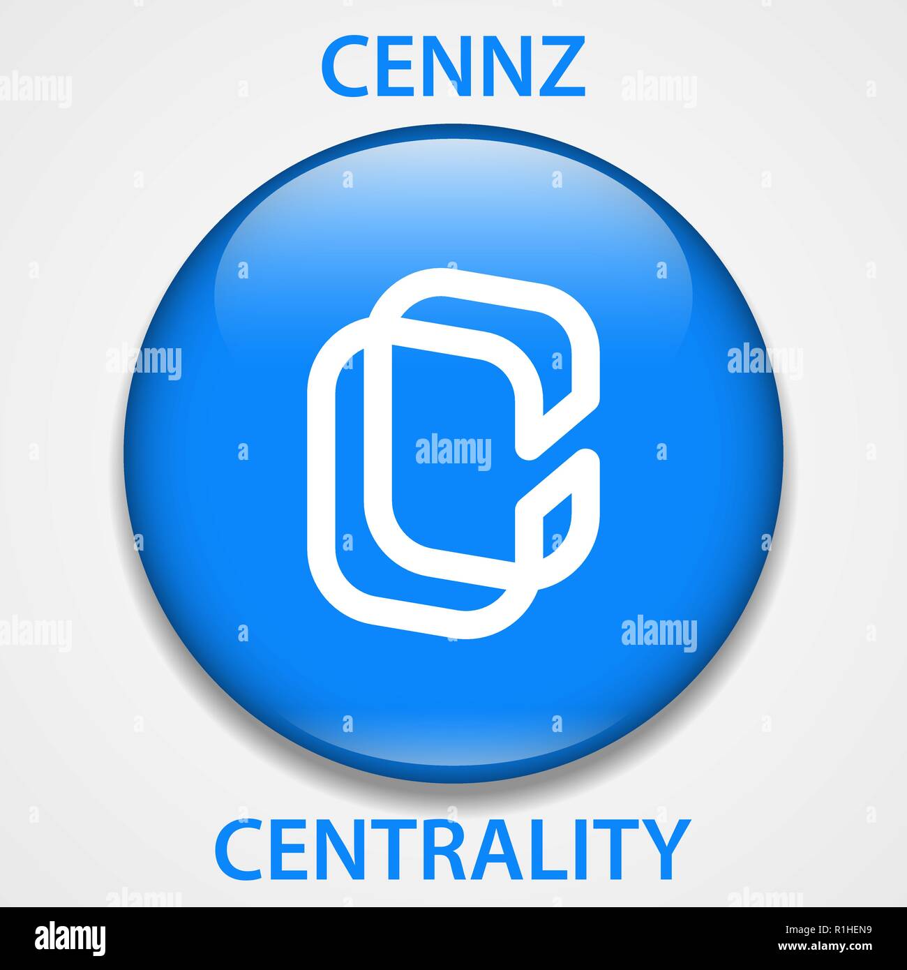 Centrality Coin cryptocurrency blockchain icon. Virtual electronic ...