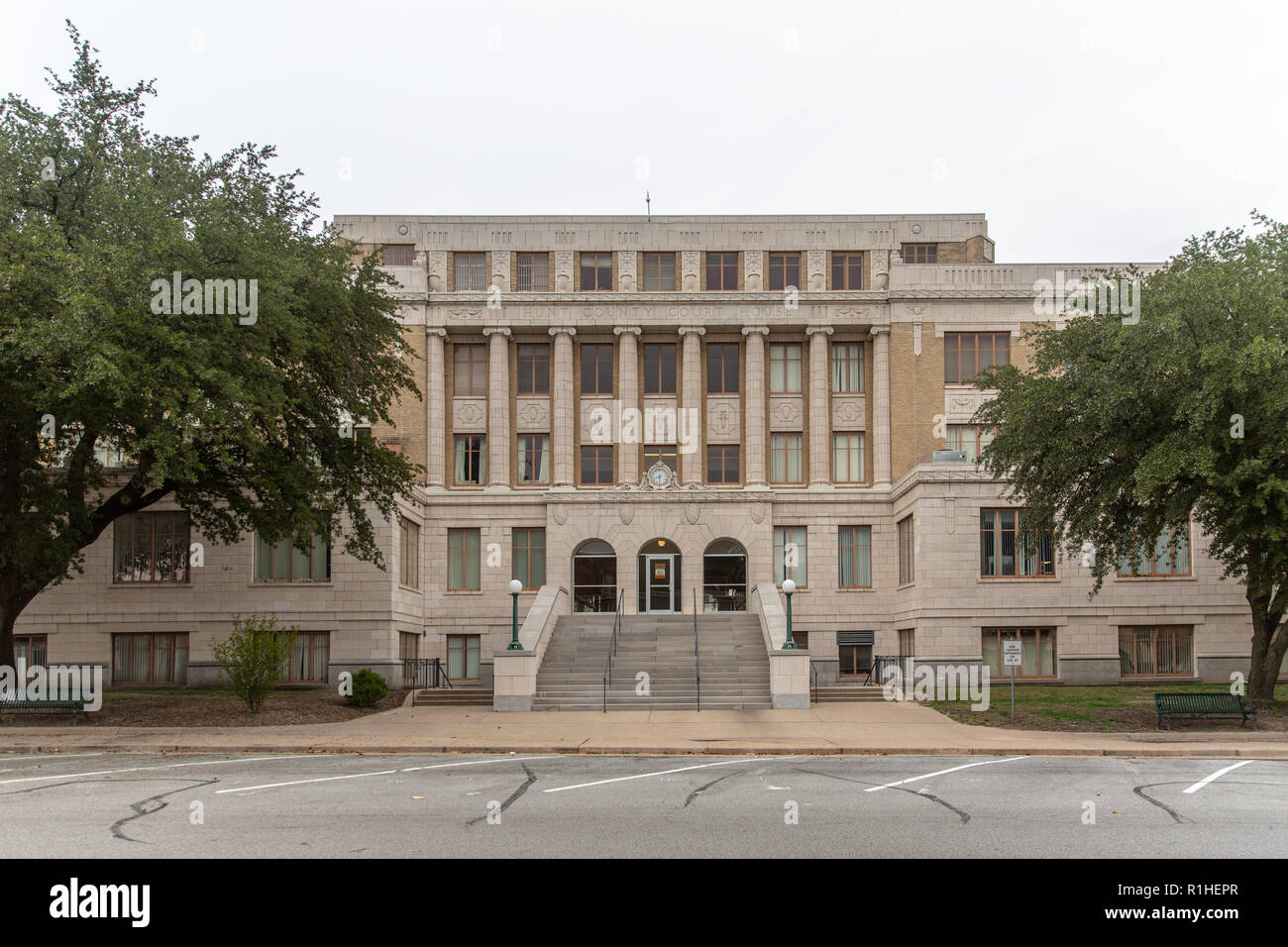 Historic 1929 Hunt County courthouse in Greenville Texas Stock Photo ...