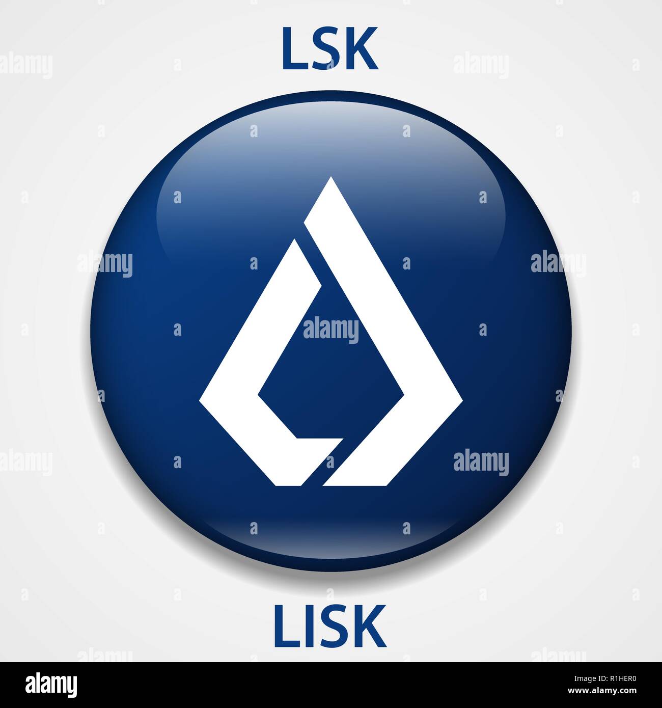 LISK cryptocurrency blockchain icon. Virtual electronic, internet money ...