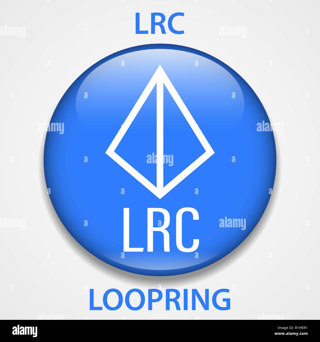 Loopring Coin cryptocurrency blockchain icon. Virtual electronic ...