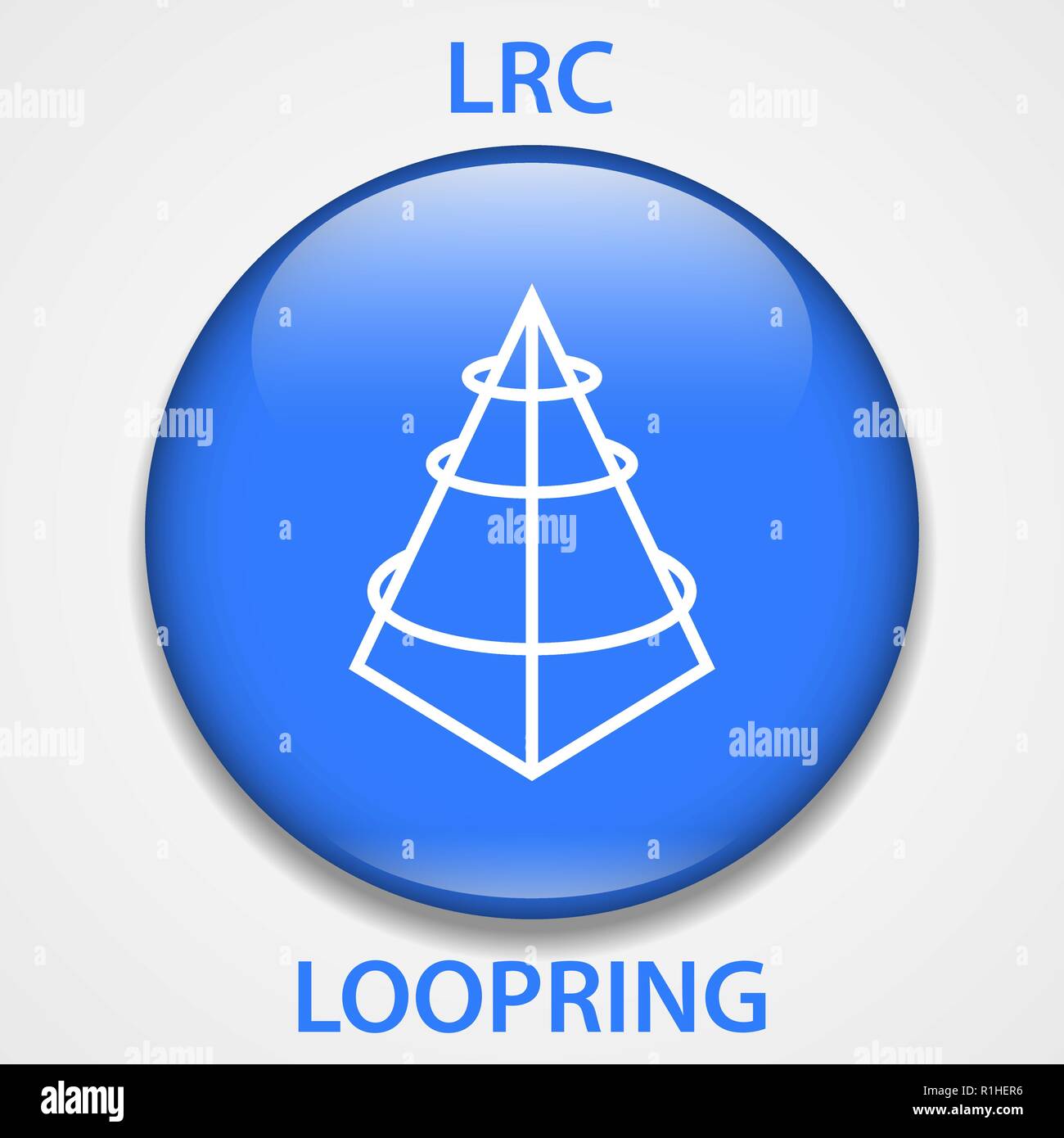 Loopring Coin cryptocurrency blockchain icon. Virtual electronic ...