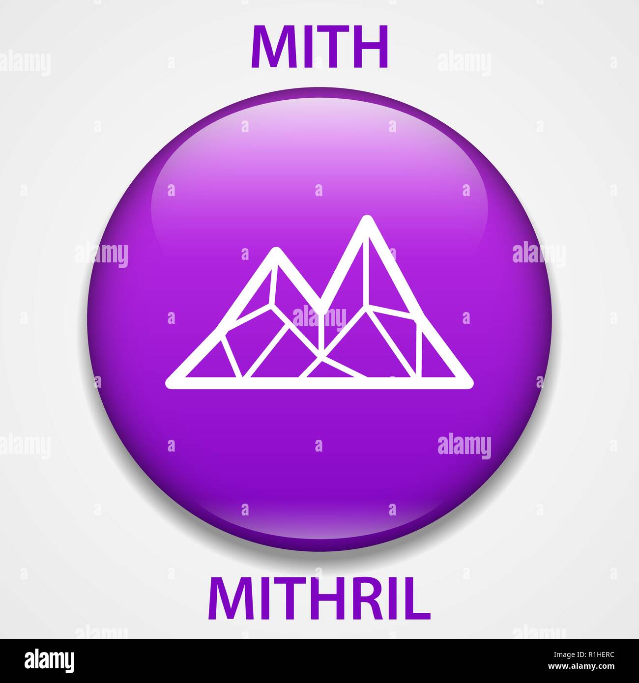 MITHRIL Coin cryptocurrency blockchain icon. Virtual electronic ...
