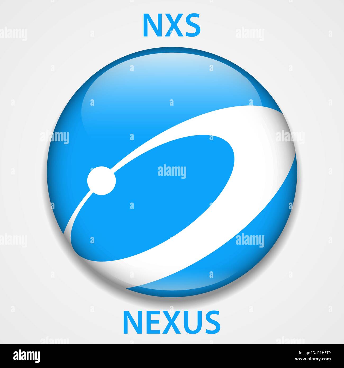 Nexus Coin cryptocurrency blockchain icon. Virtual electronic, internet ...