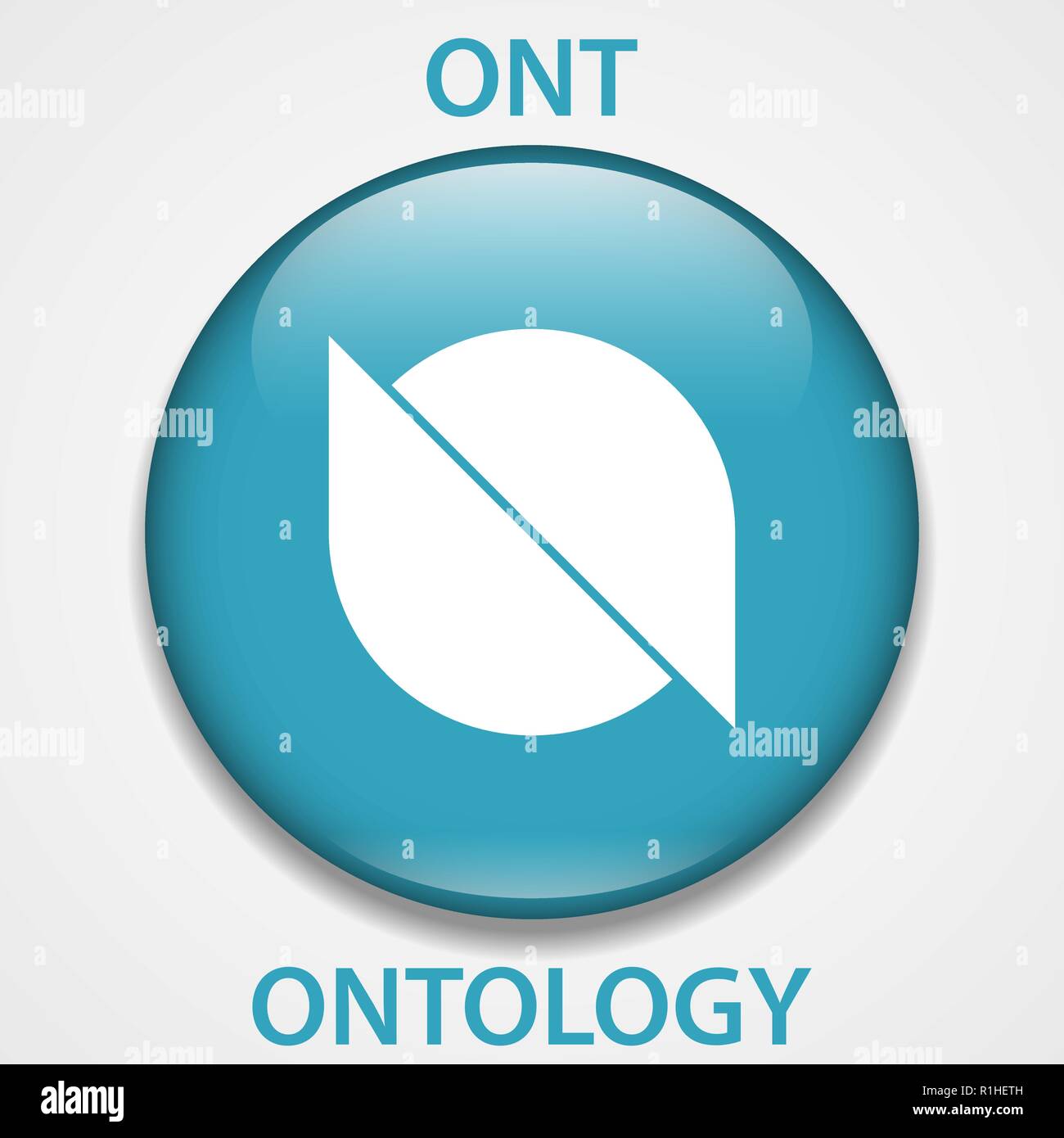 Ontology Coin cryptocurrency blockchain icon. Virtual electronic ...