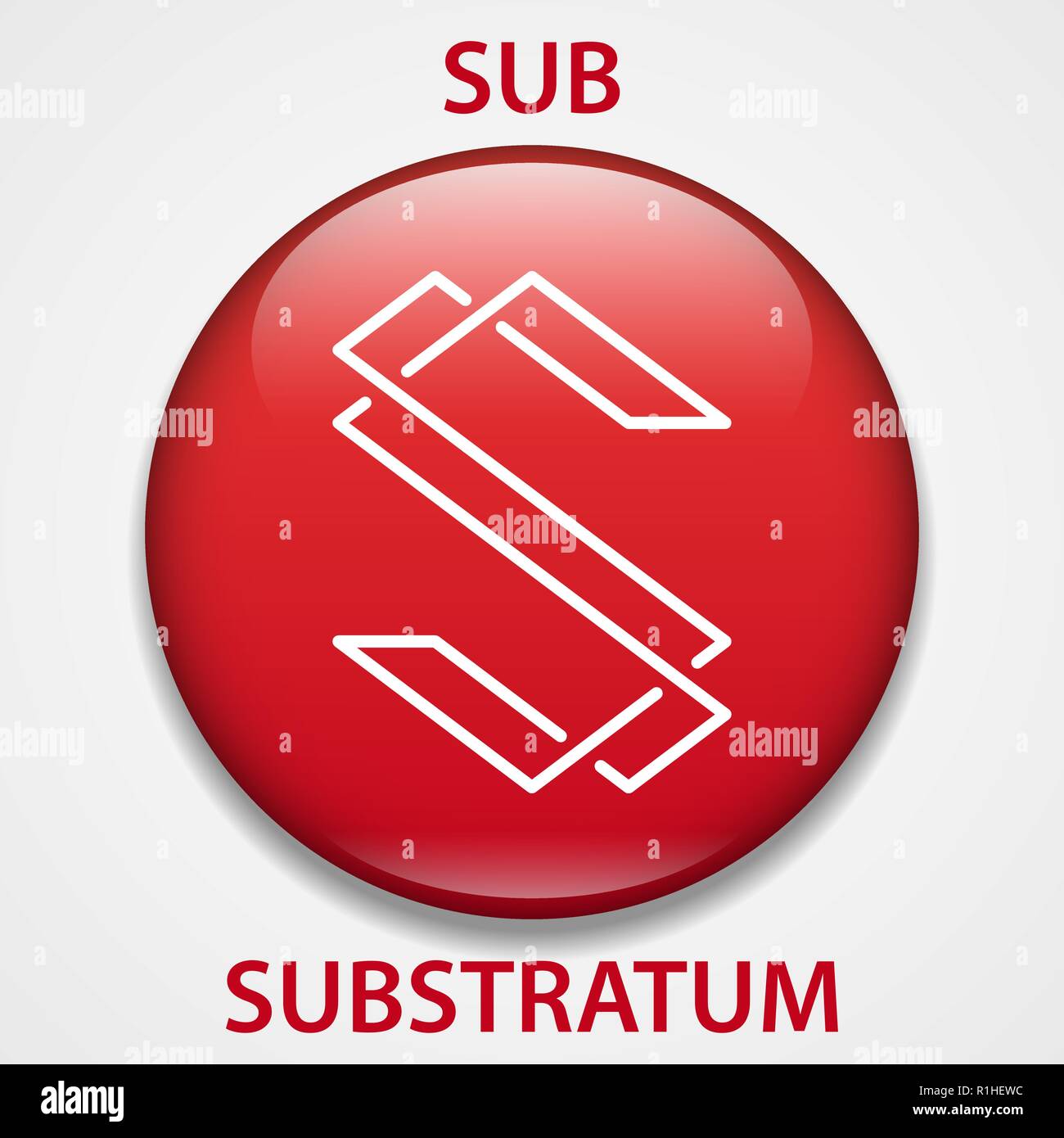 Substratum Coin cryptocurrency blockchain icon. Virtual electronic ...