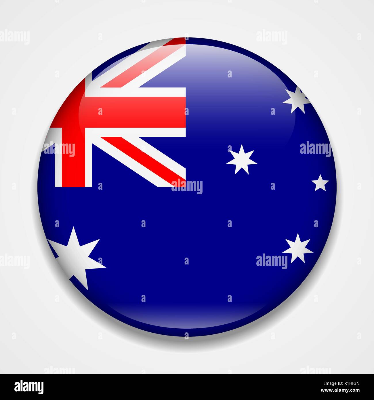 Flag of Australia. Round glossy badge Stock Vector Image & Art - Alamy