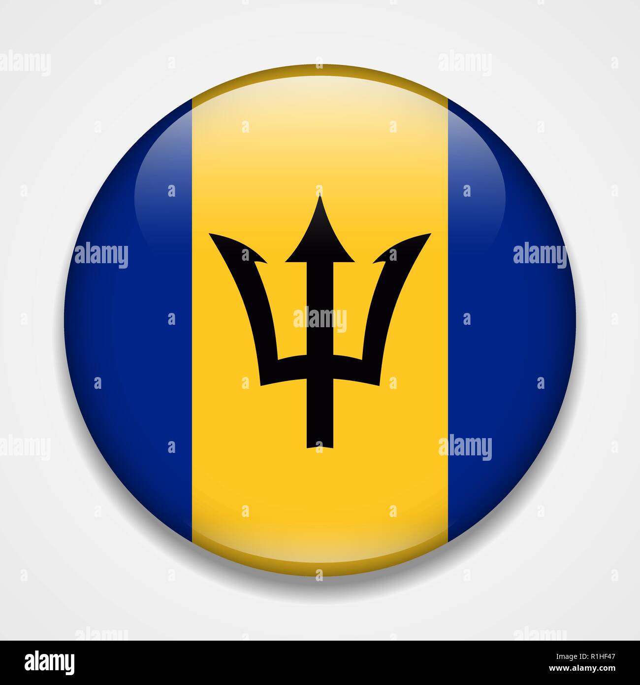 Flag of Barbados. Round glossy badge Stock Vector Image & Art - Alamy