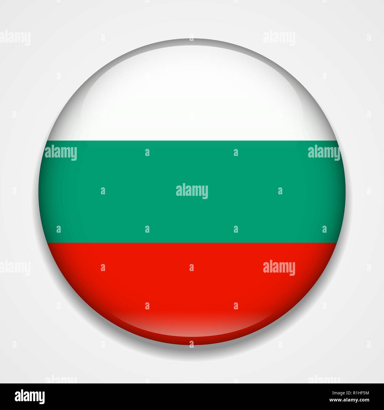 Flag of Bulgaria. Round glossy badge Stock Vector Image & Art - Alamy