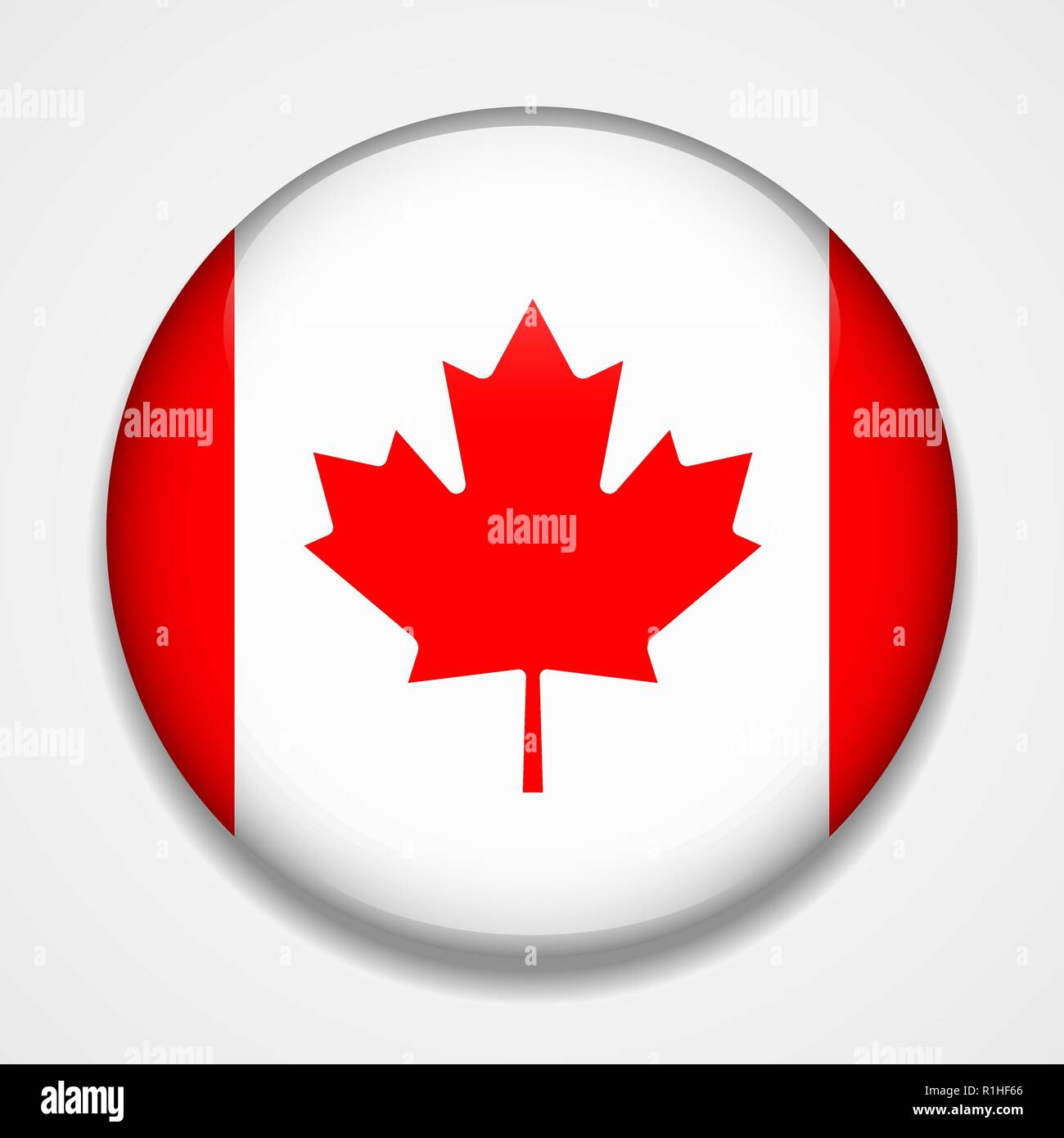 Flag of Canada. Round glossy badge Stock Vector Image & Art - Alamy