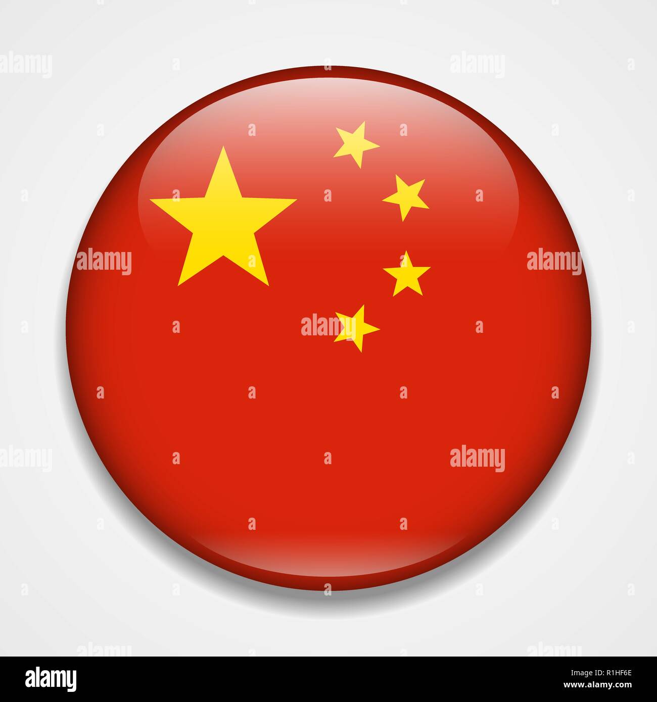 Flag of China. Round glossy badge Stock Vector Image & Art - Alamy