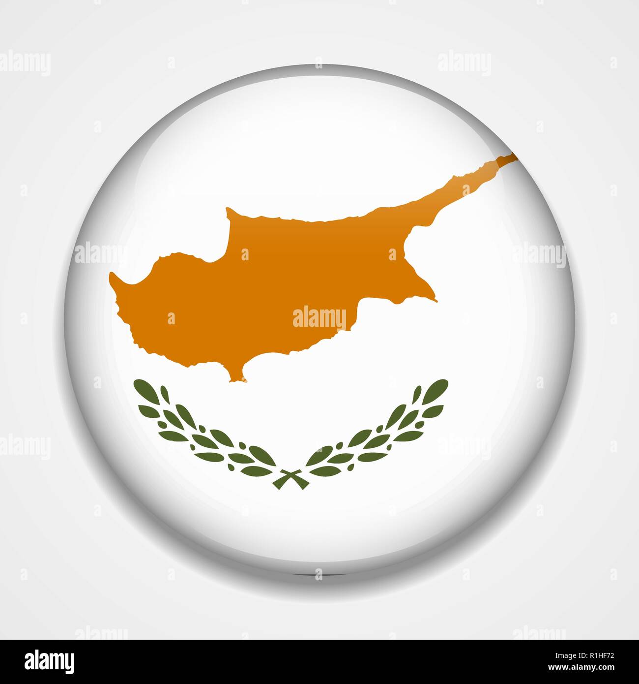 Flag of Cyprus. Round glossy badge Stock Vector Image & Art - Alamy