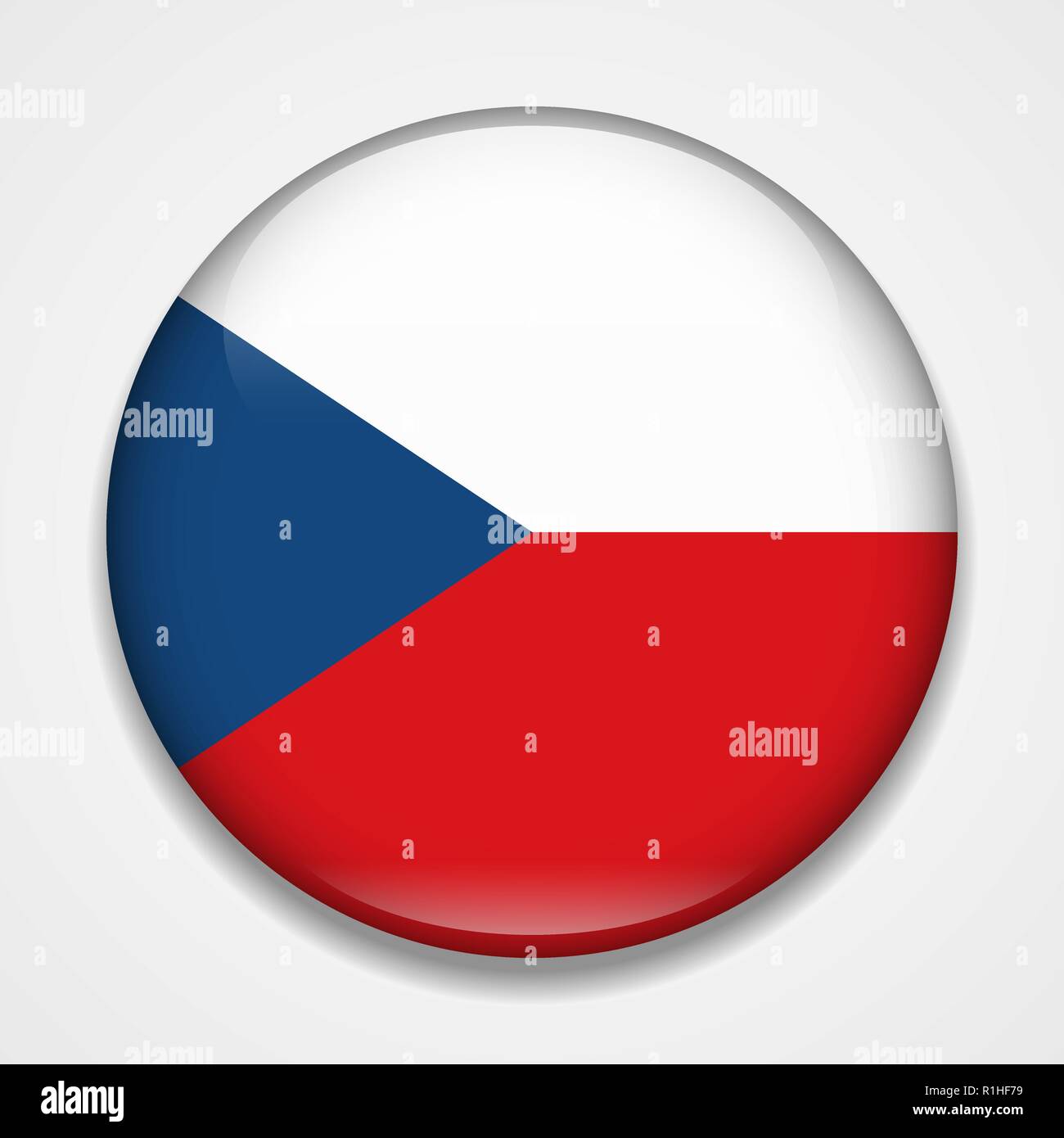 Flag of Czech Republic. Round glossy badge Stock Vector Image & Art - Alamy