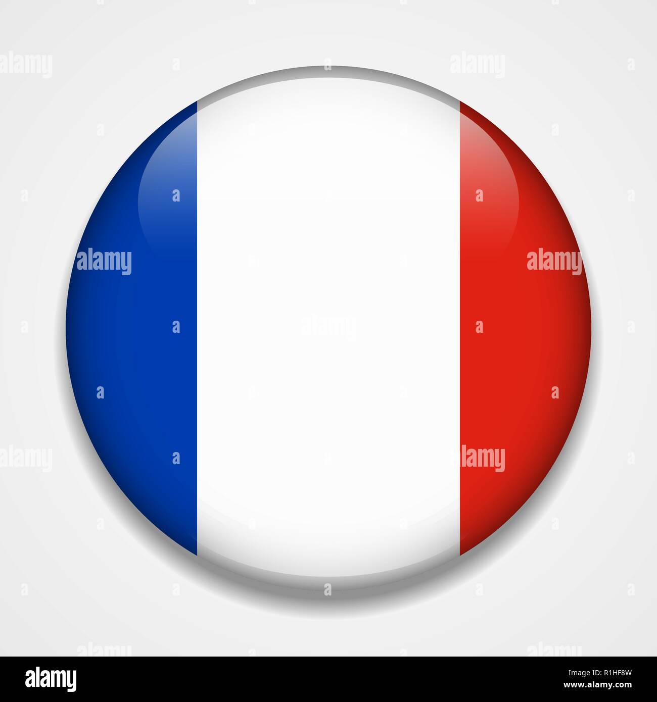 Flag of France. Round glossy badge Stock Vector Image & Art - Alamy