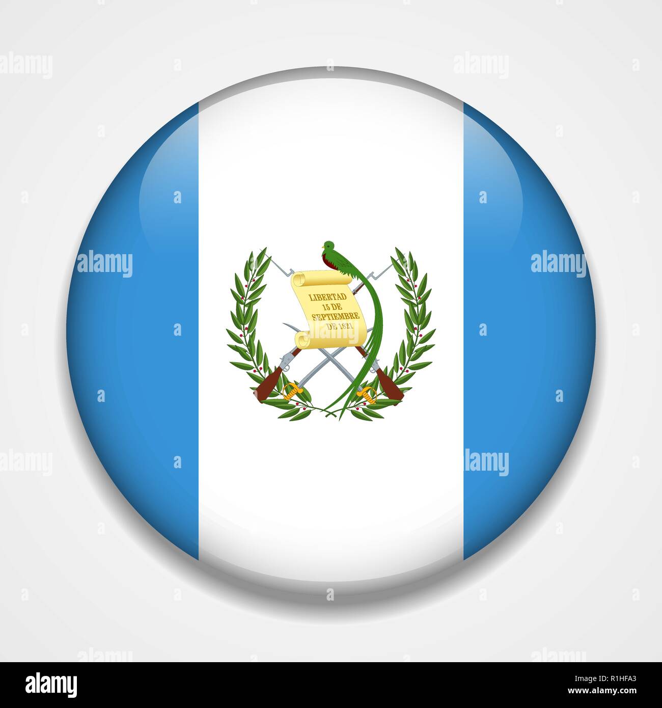 Flag of Guatemala. Round glossy badge Stock Vector Image & Art - Alamy