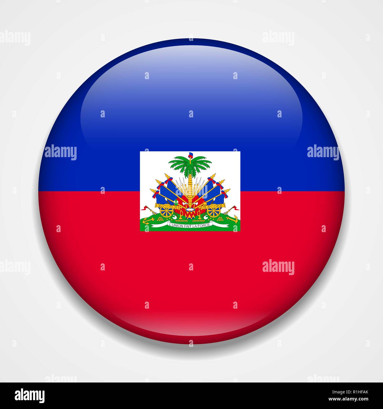 Flag of Haiti. Round glossy badge Stock Vector Image & Art - Alamy