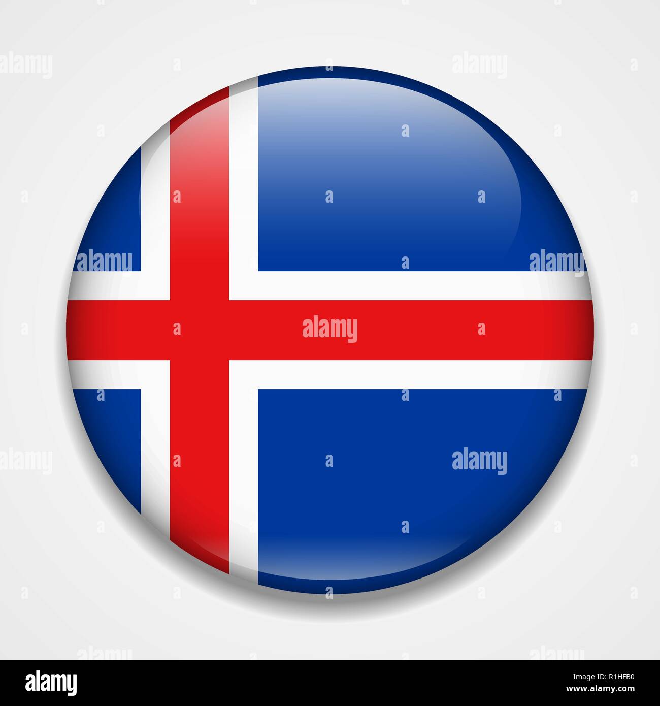 Flag of Iceland. Round glossy badge Stock Vector Image & Art - Alamy