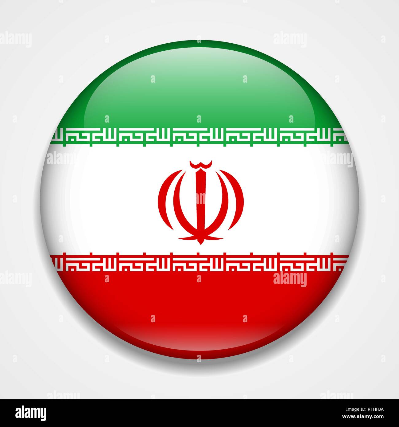 Flag of Iran. Round glossy badge Stock Vector Image & Art - Alamy