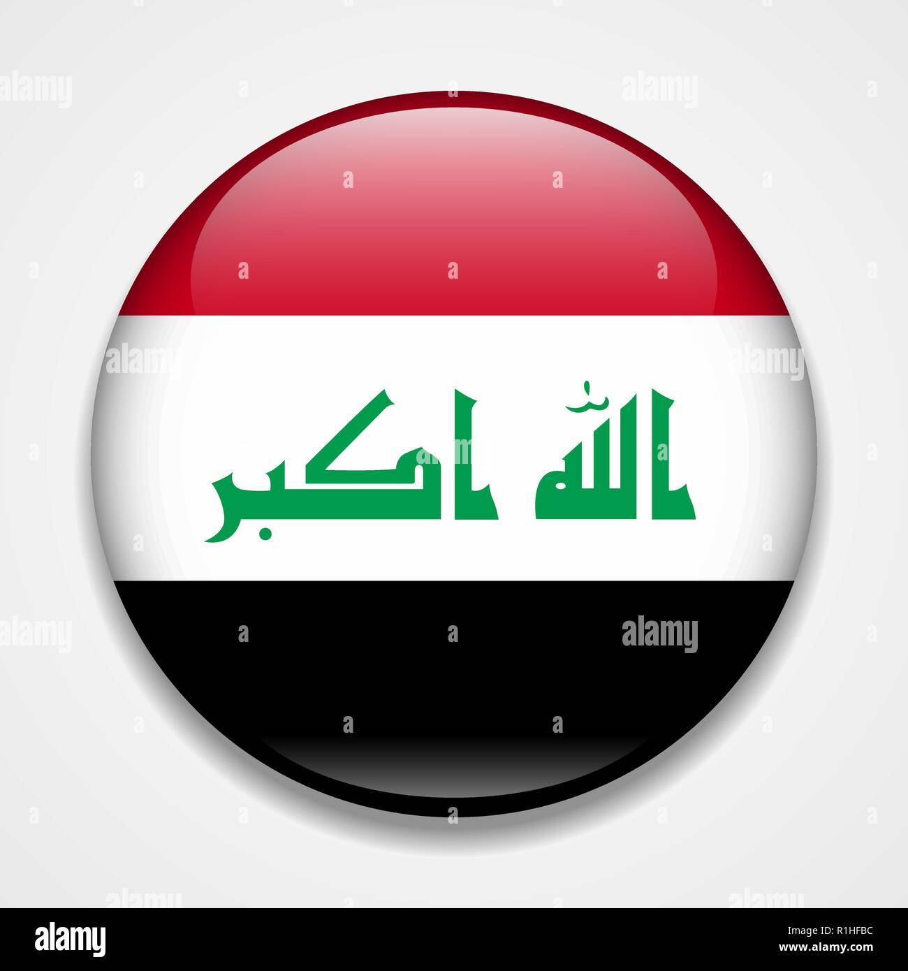 Flag of Iraq. Round glossy badge Stock Vector Image & Art - Alamy