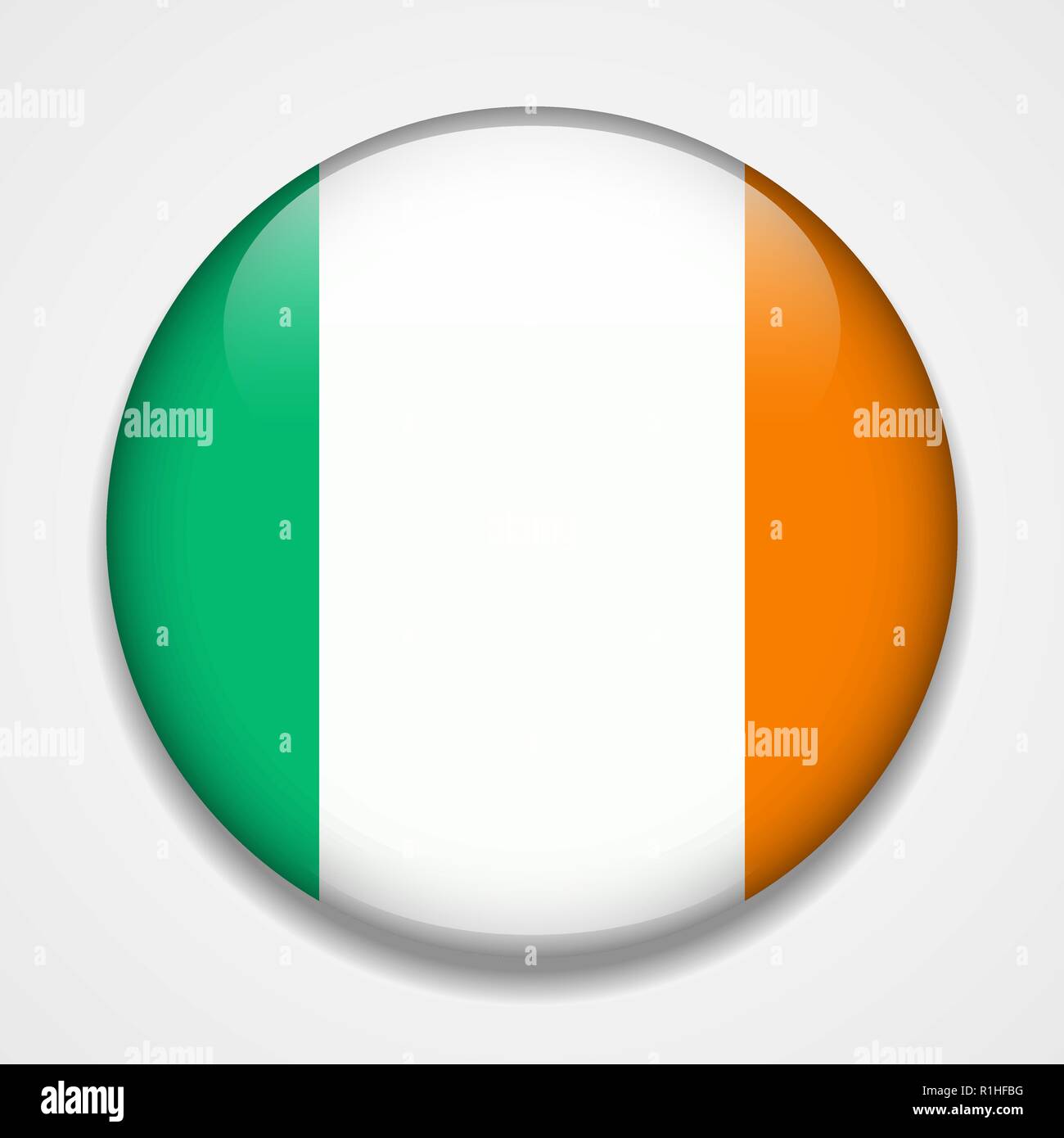 Flag of Ireland. Round glossy badge Stock Vector Image & Art - Alamy