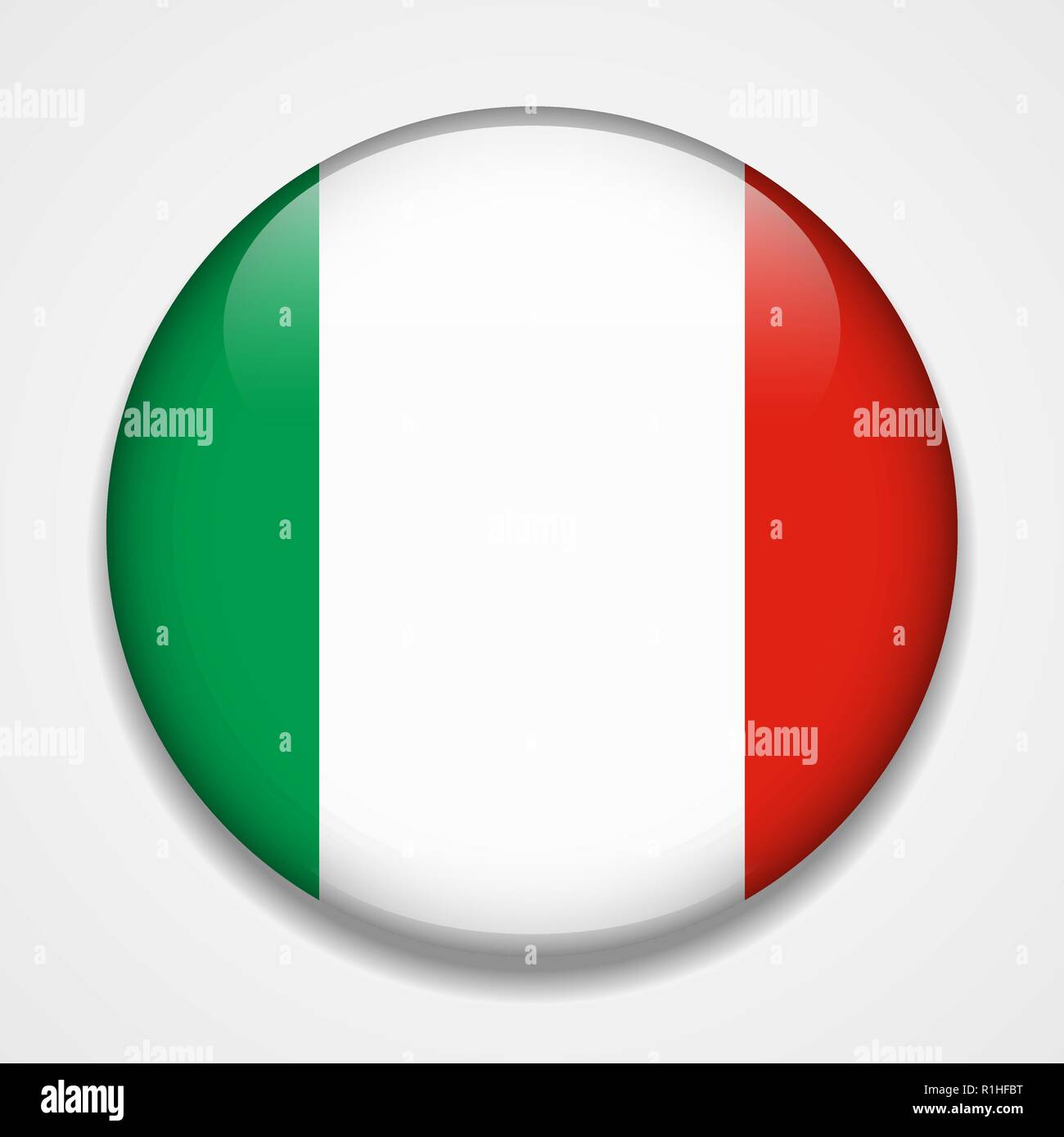 Flag of Italy. Round glossy badge Stock Vector Image & Art - Alamy