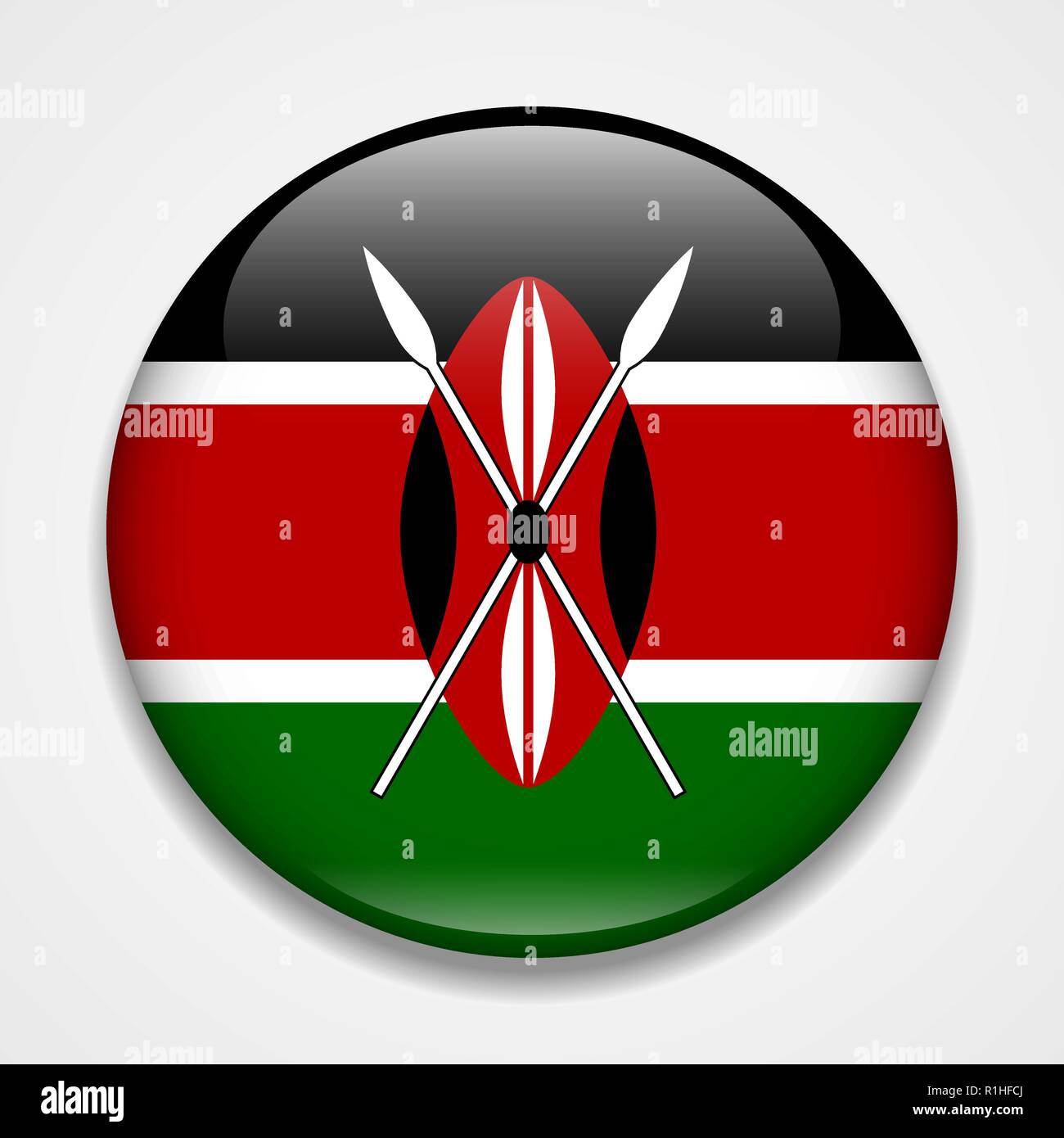 Flag of Kenya. Round glossy badge Stock Vector Image & Art - Alamy