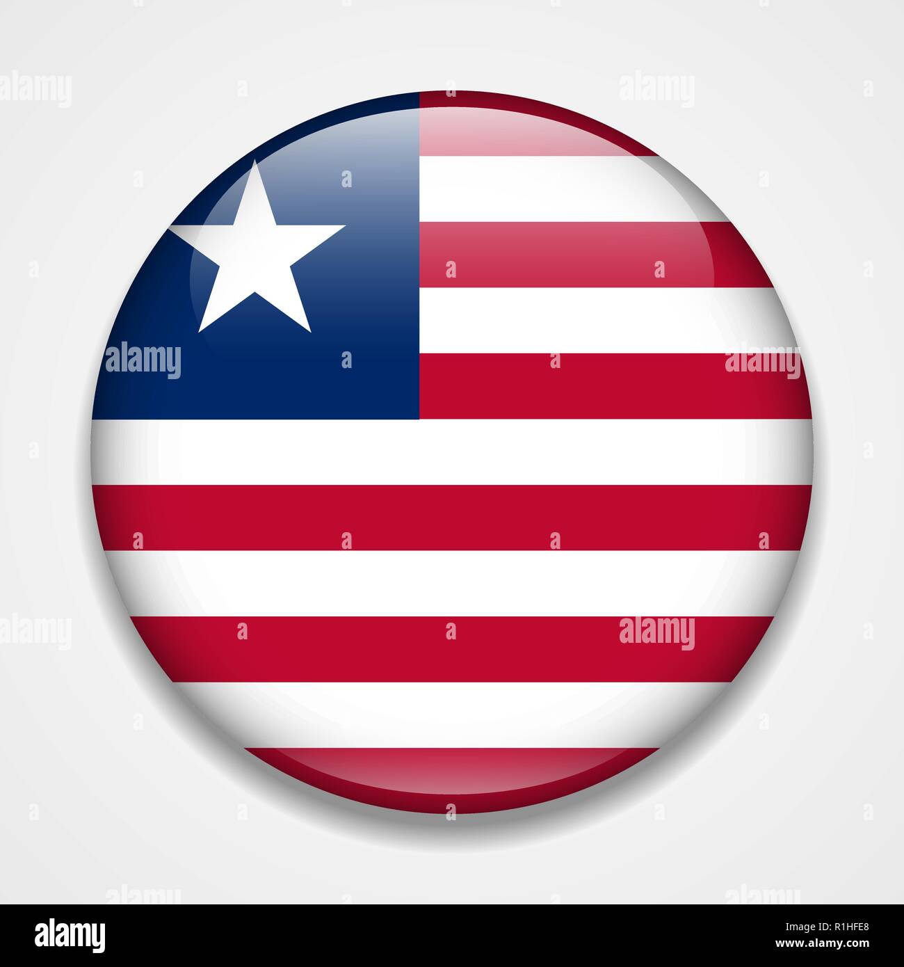 Flag of Liberia. Round glossy badge Stock Vector Image & Art - Alamy