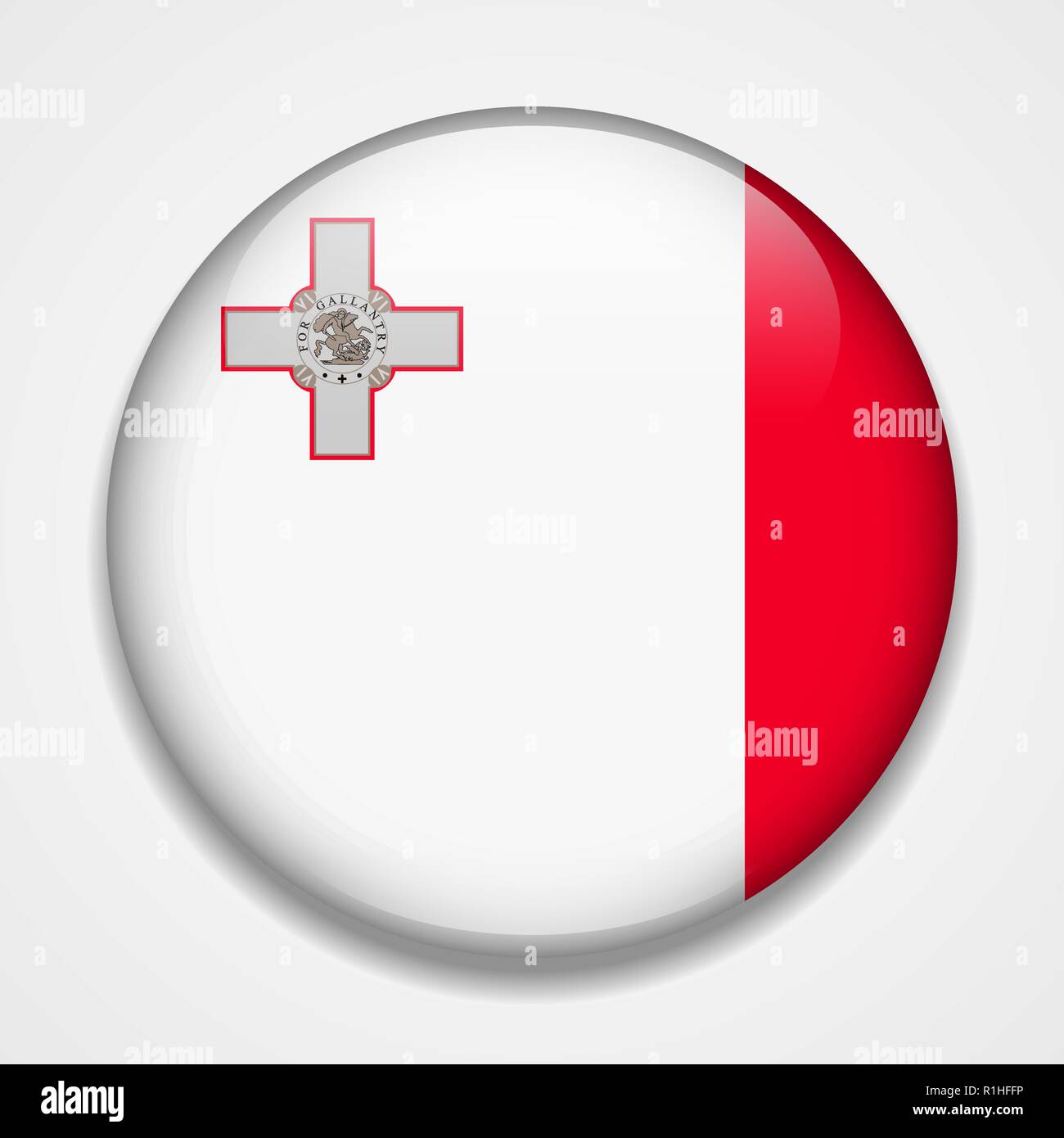 Flag of Malta. Round glossy badge Stock Vector Image & Art - Alamy