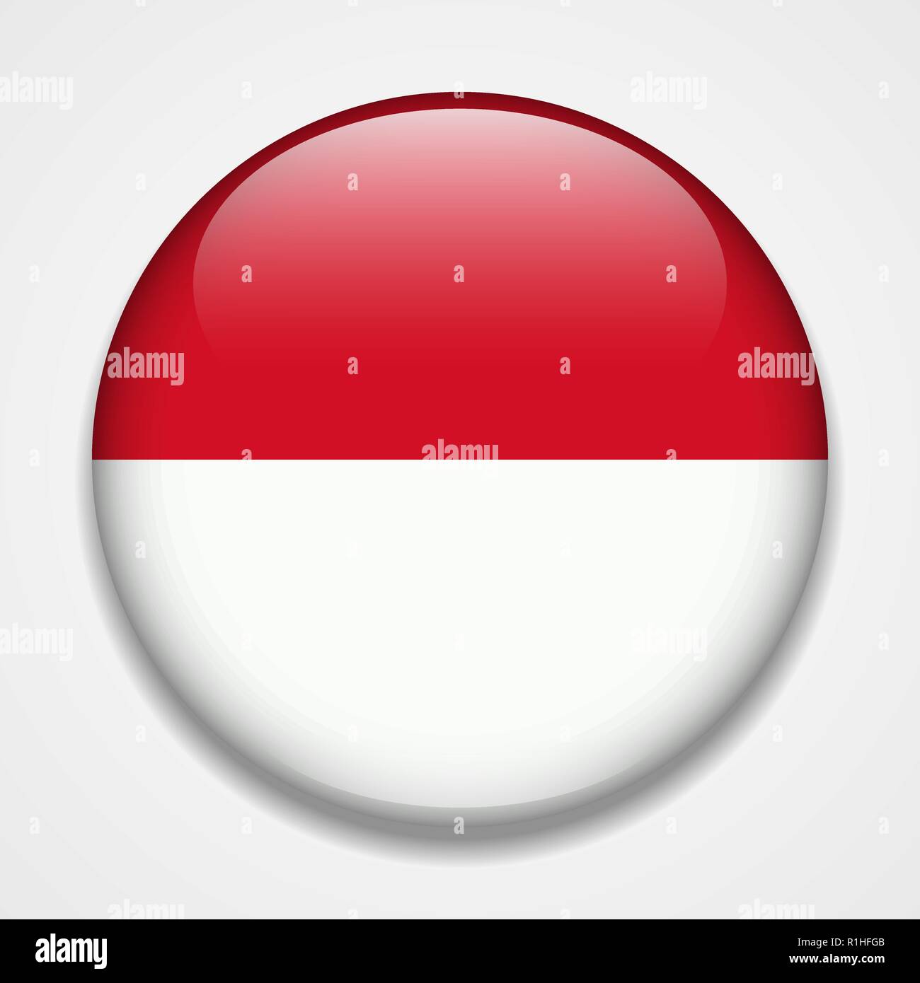 Flag of Monaco. Round glossy badge Stock Vector Image & Art - Alamy