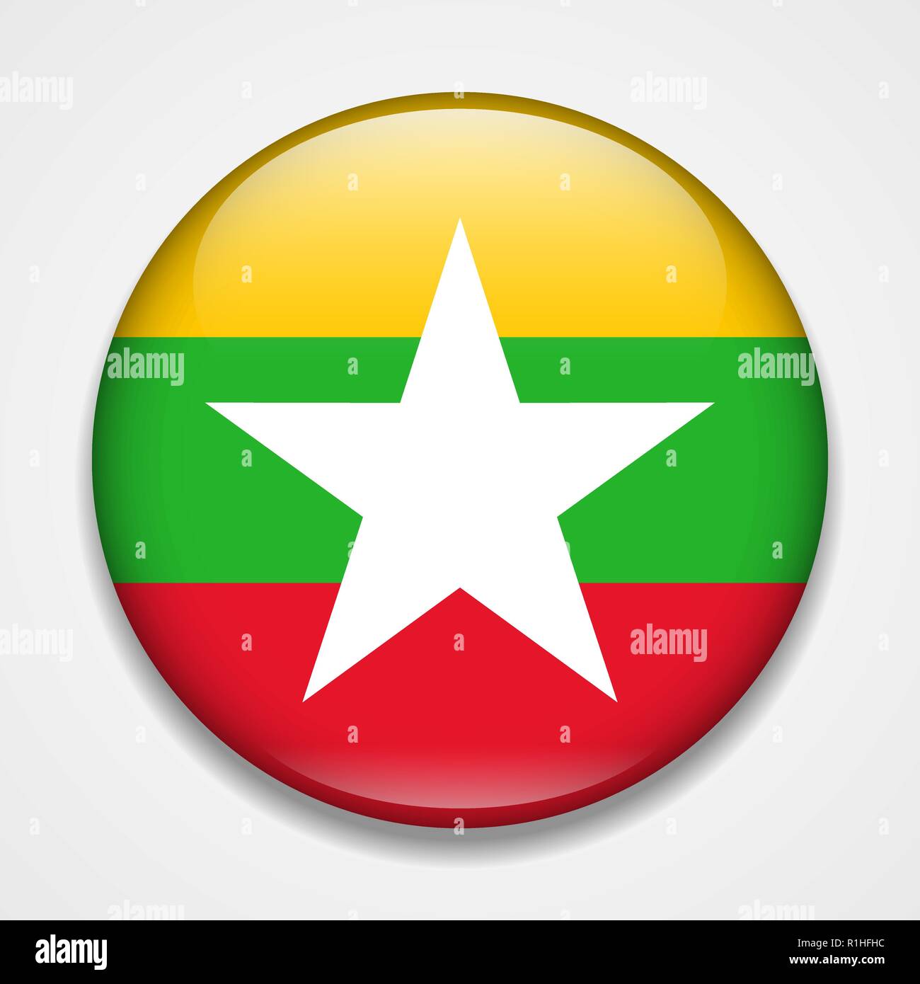 Flag of Myanmar. Round glossy badge Stock Vector Image & Art - Alamy
