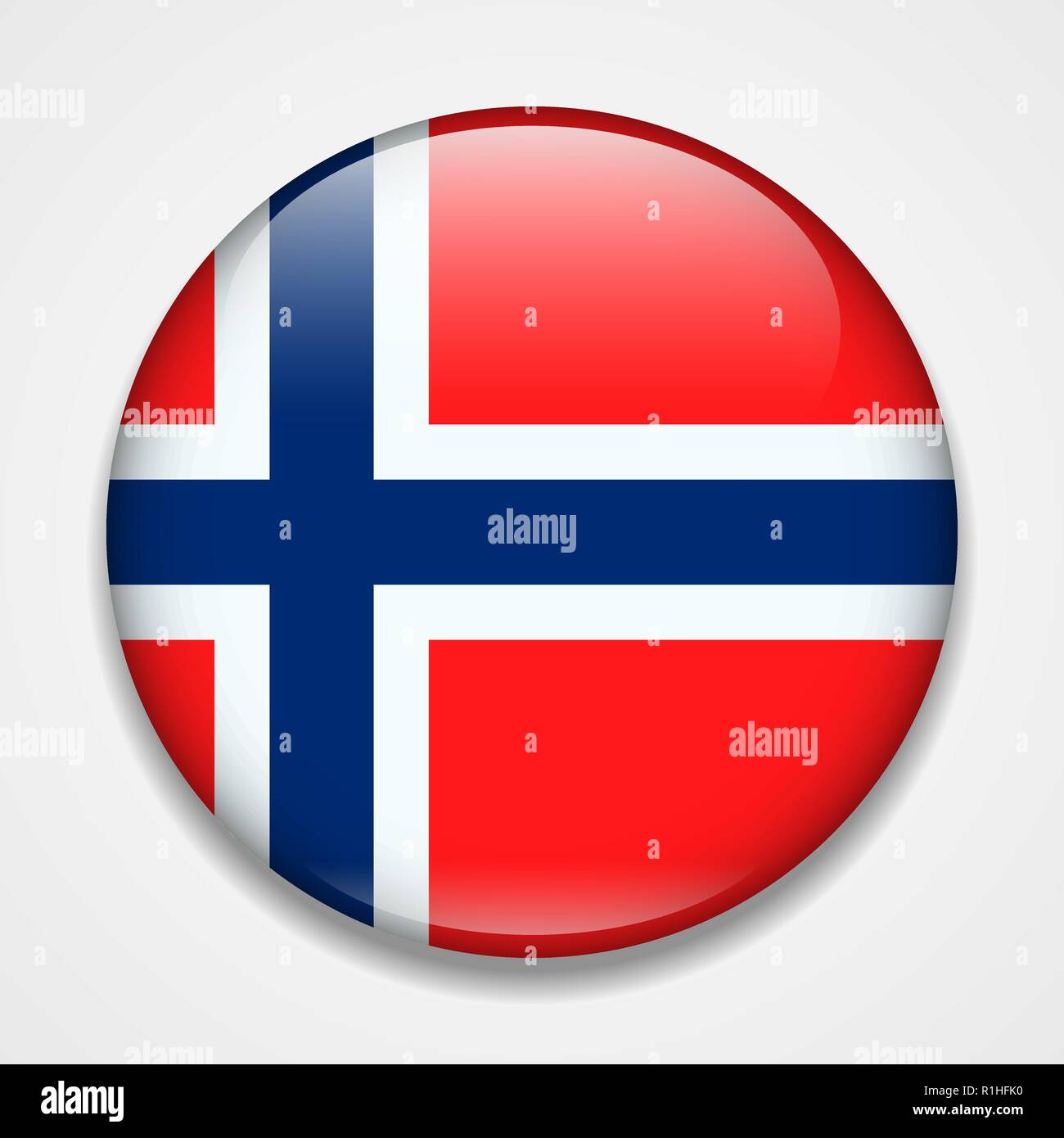 Flag of Norway. Round glossy badge Stock Vector Image & Art - Alamy