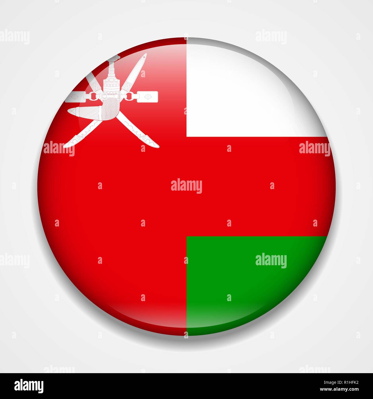 Flag of Oman. Round glossy badge Stock Vector Image & Art - Alamy