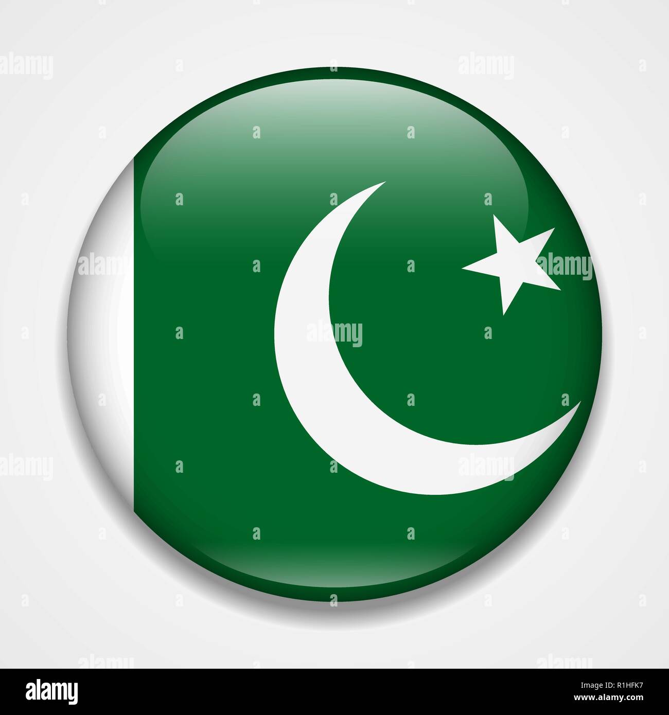 Flag of Pakistan. Round glossy badge Stock Vector Image & Art - Alamy
