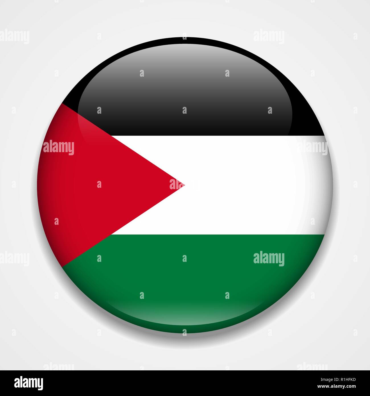 Flag of Palestine. Round glossy badge Stock Vector Image & Art - Alamy