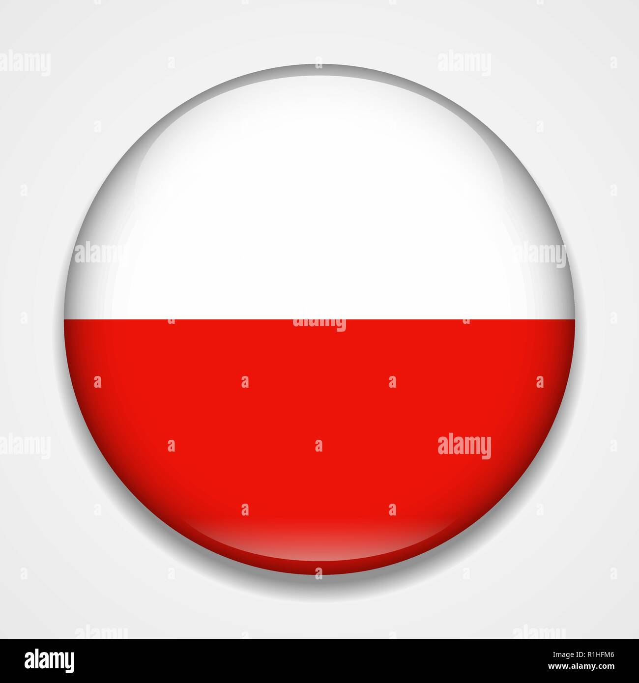 Flag of Poland. Round glossy badge Stock Vector Image & Art - Alamy