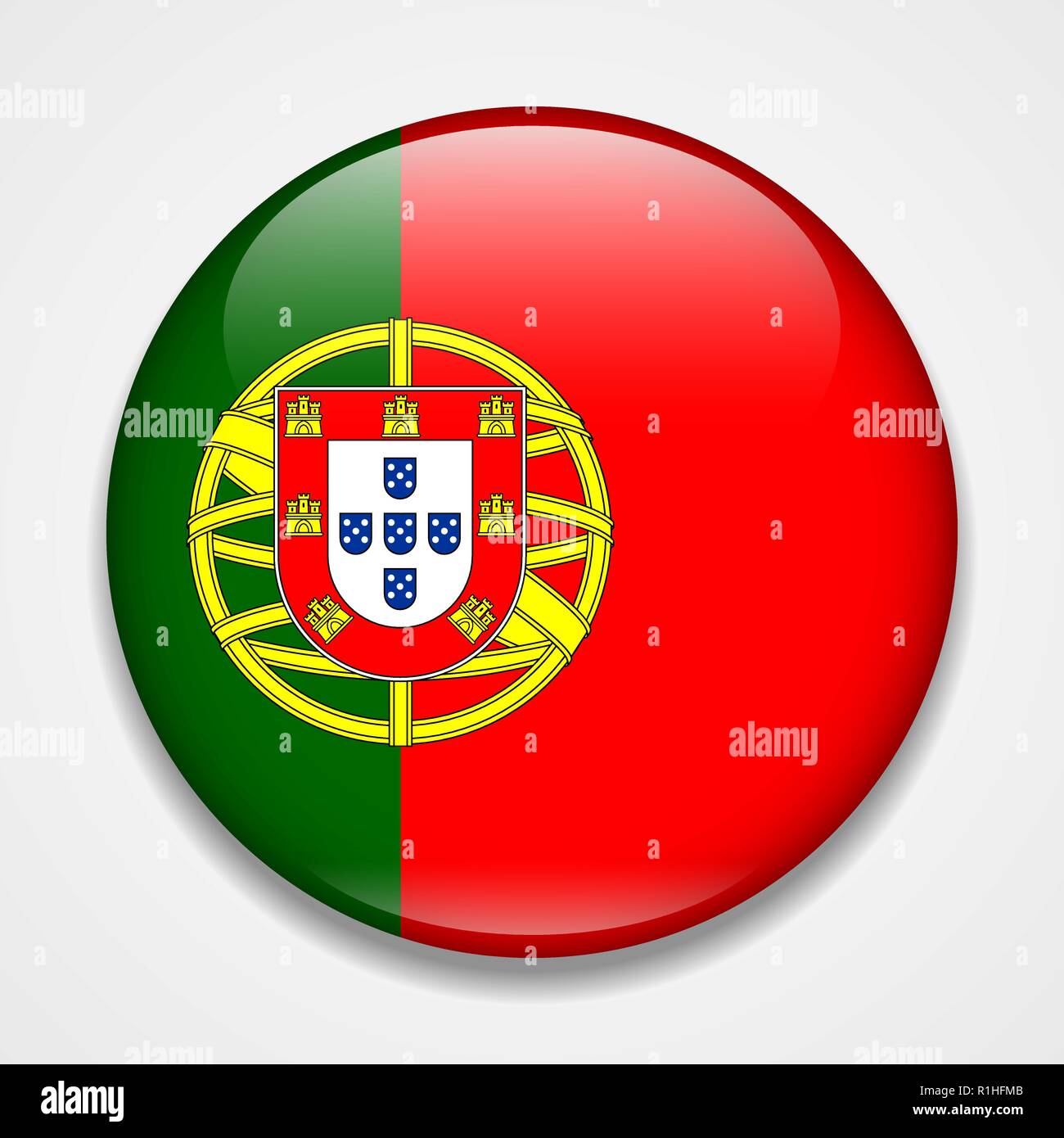Flag of Portugal. Round glossy badge Stock Vector Image & Art - Alamy