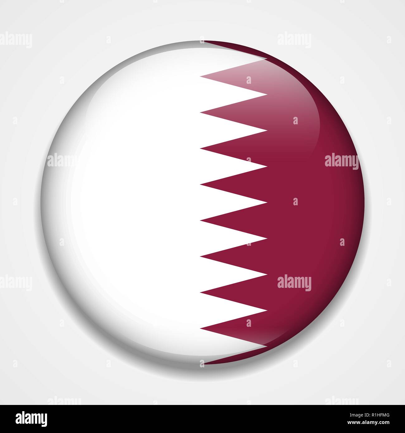 Flag of Qatar. Round glossy badge Stock Vector Image & Art - Alamy