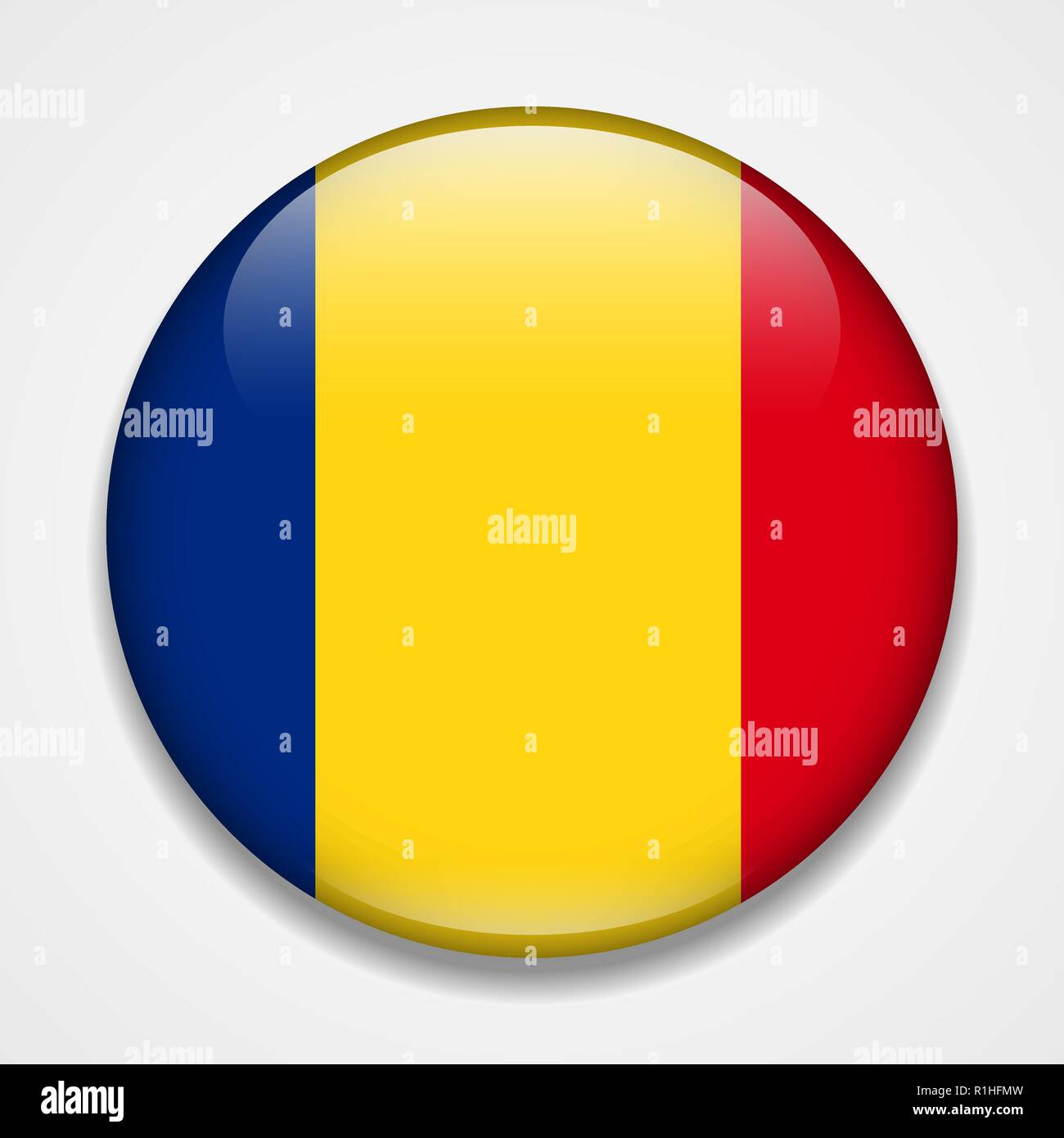 Flag of Romania. Round glossy badge Stock Vector Image & Art - Alamy