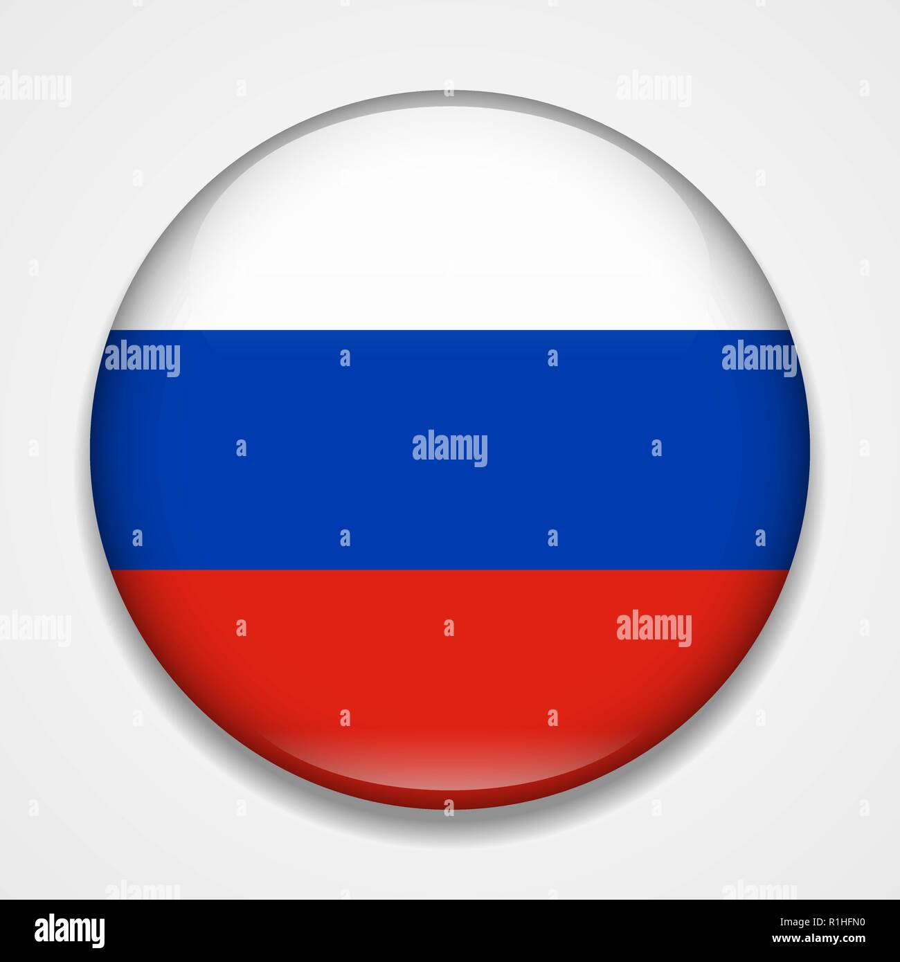 Flag of Russia. Round glossy badge Stock Vector Image & Art - Alamy