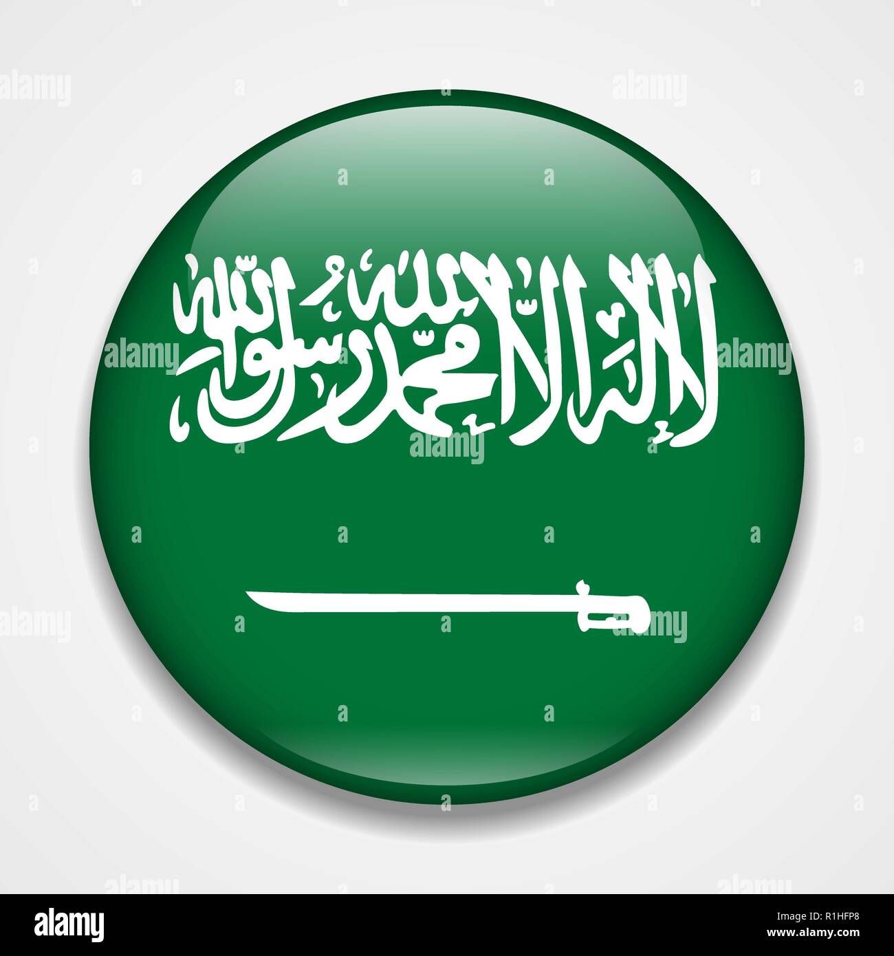 Flag of Saudi Arabia. Round glossy badge Stock Vector Image & Art - Alamy