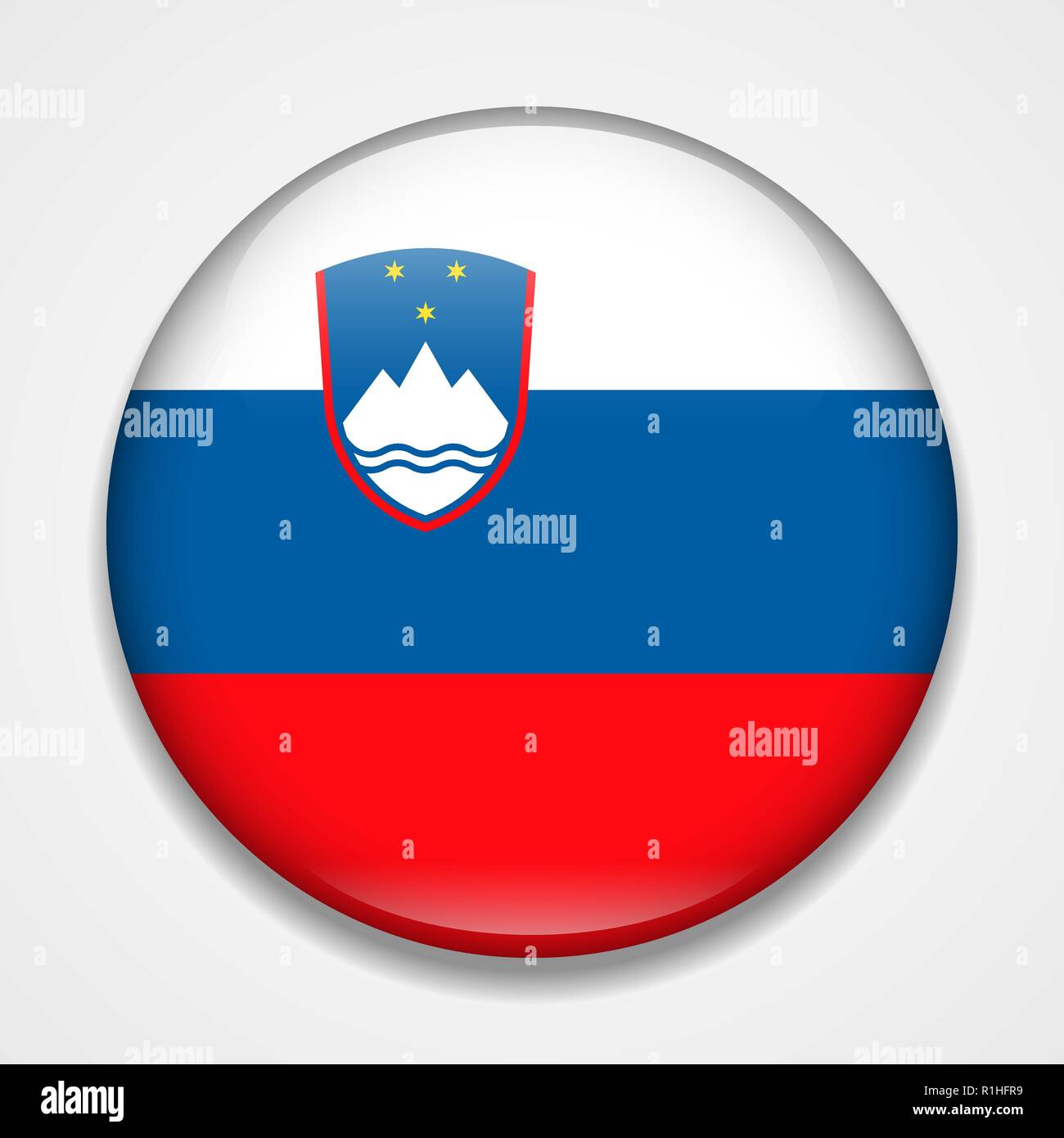 Flag of Slovenia. Round glossy badge Stock Vector Image & Art - Alamy